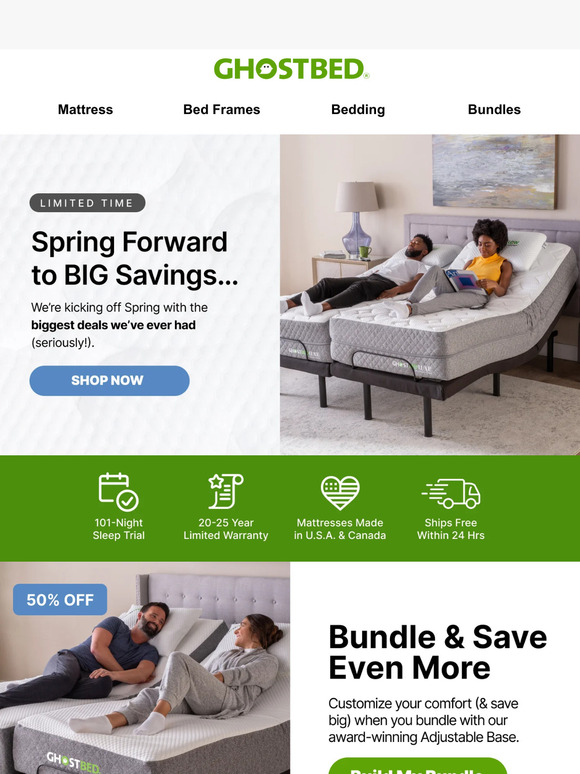 GhostBed: Spring FORWARD to BIG savings | Milled