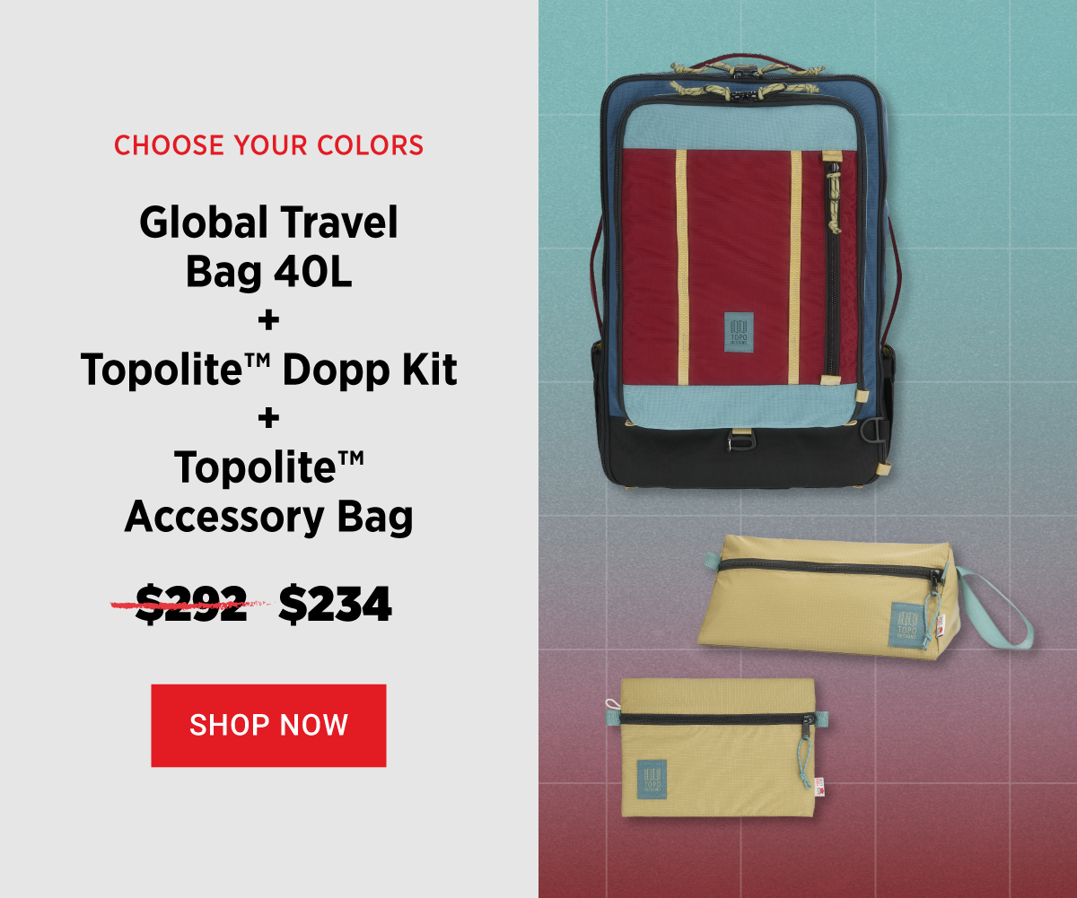 Topo Designs: Global Travel Kits: 20% Off | Milled