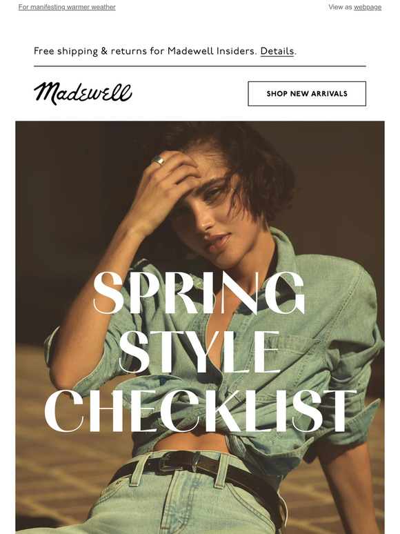 Madewell: Your spring style checklist | Milled