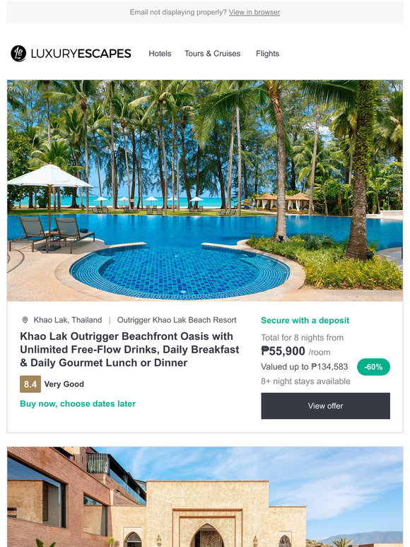 Luxury Escapes: Khao Lak Outrigger Beachfront Oasis w. Unlimited Free ...