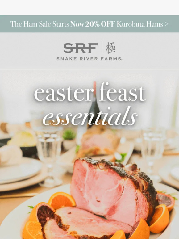 Snake River Farms: 20% OFF ALL HAMS Easter Eats Elevated | Milled