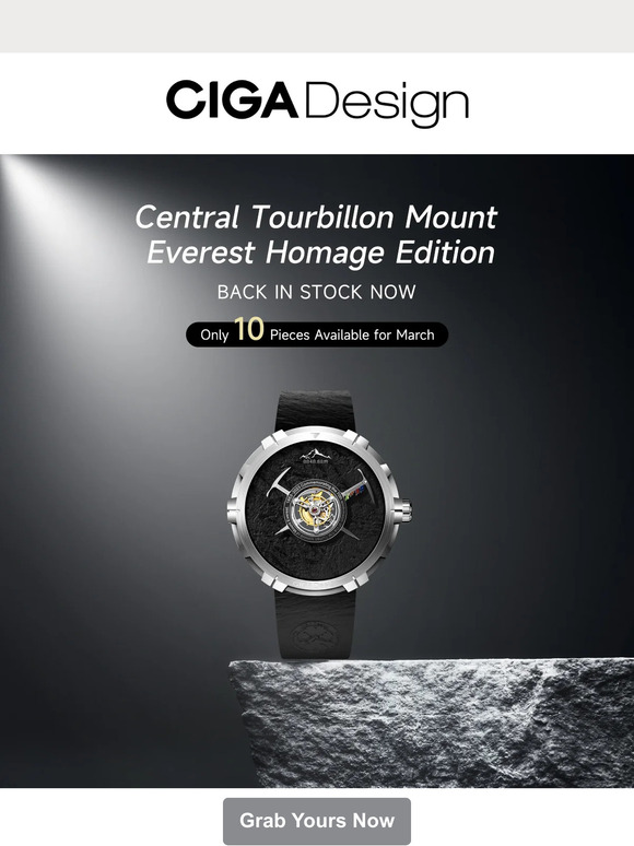 CIGA Design: Exclusive Replenishment - Central Tourbillon Mount Everest ...