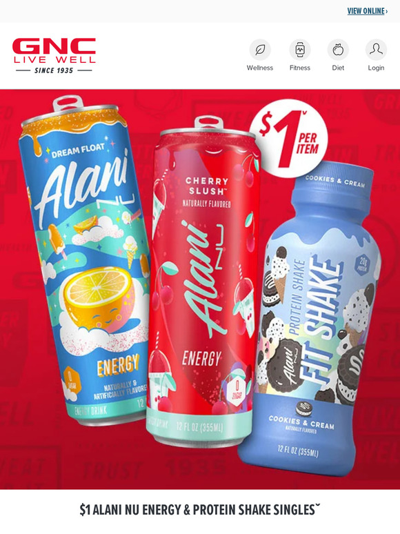 GNC: $1 Alani Nu drinks in store! No limit! | Milled