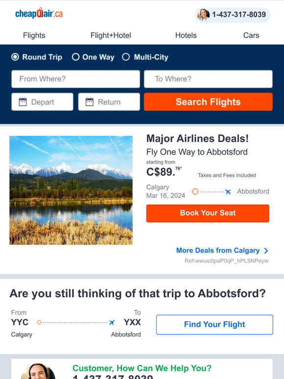CheapOair: Major Airlines Deals! Fly from Calgary from C$89.76* | Milled