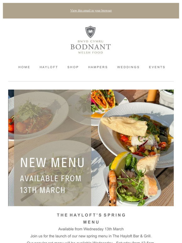 Bodnant Welsh Food Centre: HAYLOFT NEW MENU 🔥 | Milled