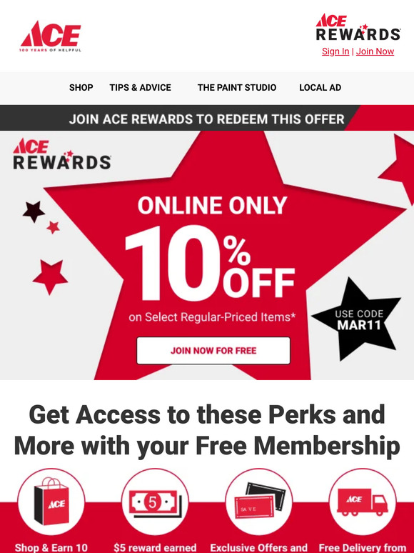 Ace Hardware Email Newsletters: Shop Sales, Discounts, and Coupon Codes