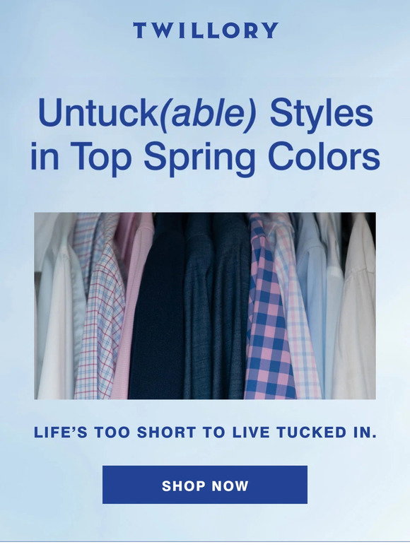 Twillory: Top 3 untuck(able) colors for Spring! ☀️ | Milled