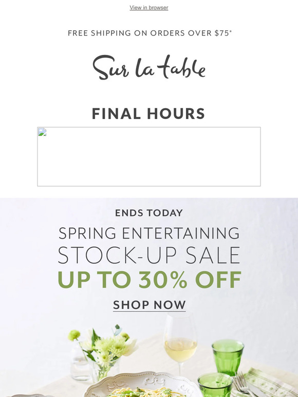 Sur la Table Email Newsletters: Shop Sales, Discounts, and Coupon Codes
