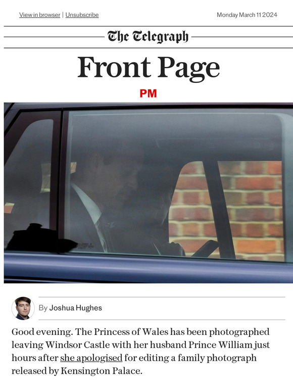 The Telegraph: Princess of Wales makes unexpected public appearance ...
