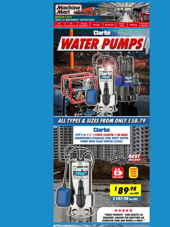 Machine Mart: Pumps - All Types & Sizes - In-Store, Online or Call | Milled