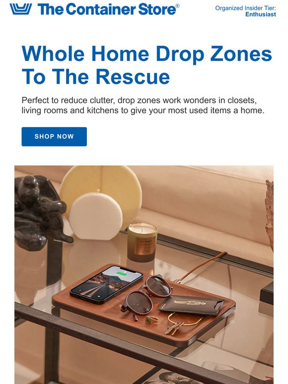 The Container Store: Daily Wins: Easy Drop Zones | Milled