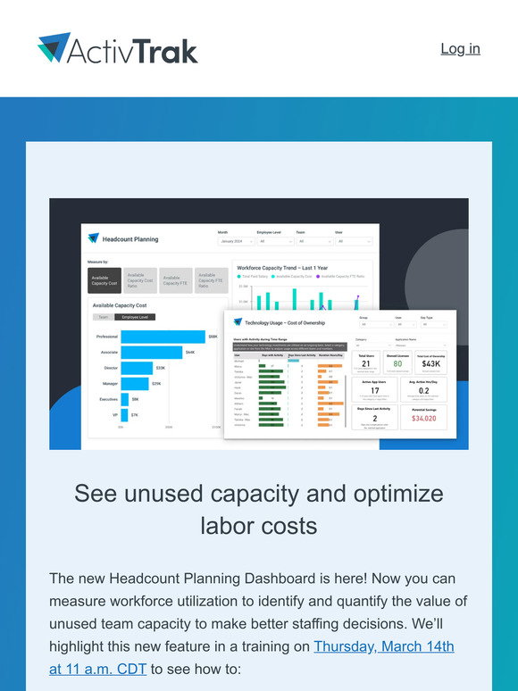 ActivTrak: New: Introducing the Headcount Planning Dashboard! | Milled