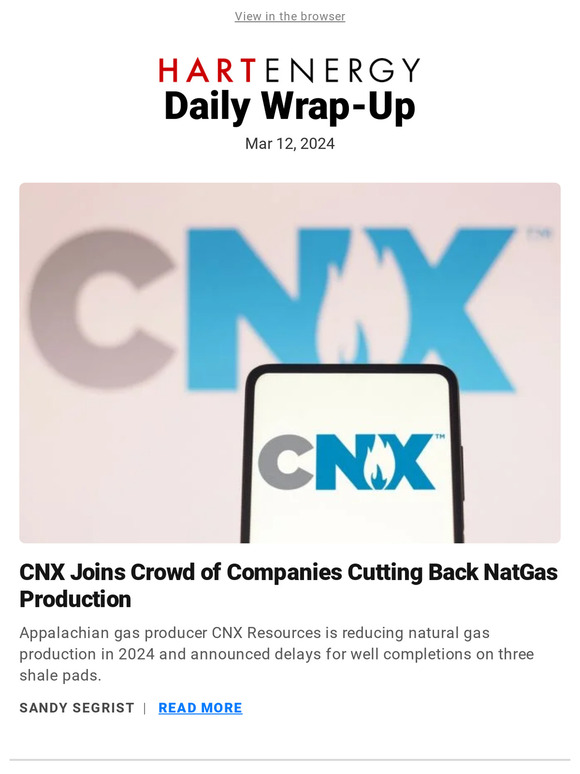 Hart Energy: Daily Wrap-Up: CNX Joins Crowd of Companies Cutting Back ...