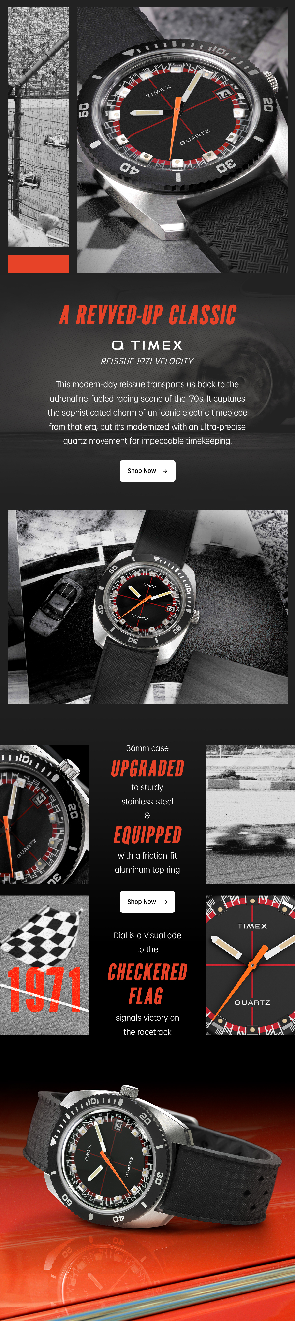 Timex: NEW! Q Timex Reissue 1971 Velocity | Milled