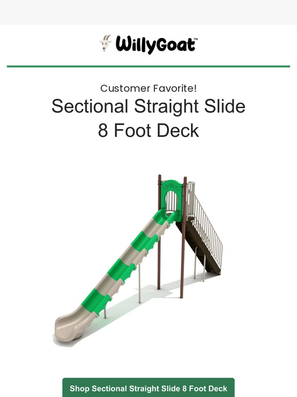 WillyGoat: Customer Favorite! Sectional Straight Slide 8 Foot Deck | Milled