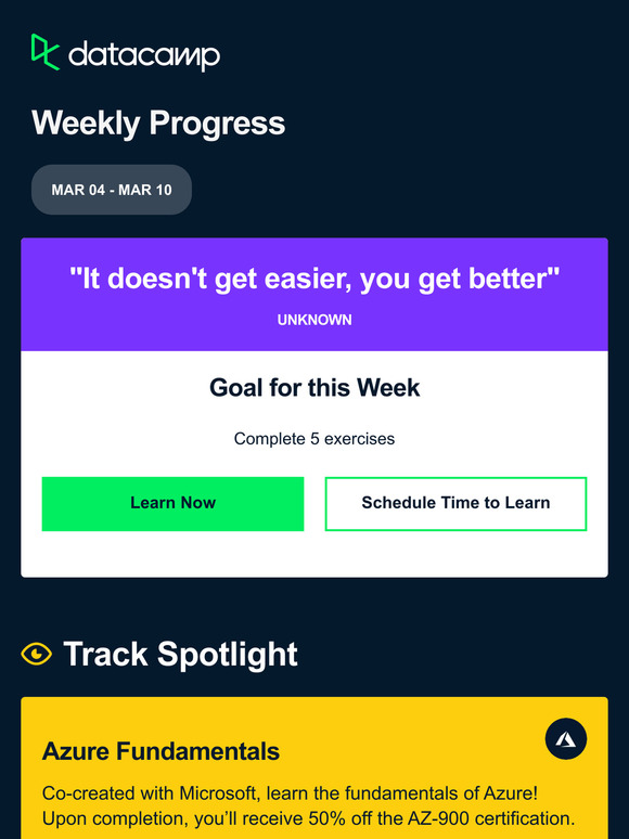 DataCamp: New Track: Azure Fundamentals | Milled