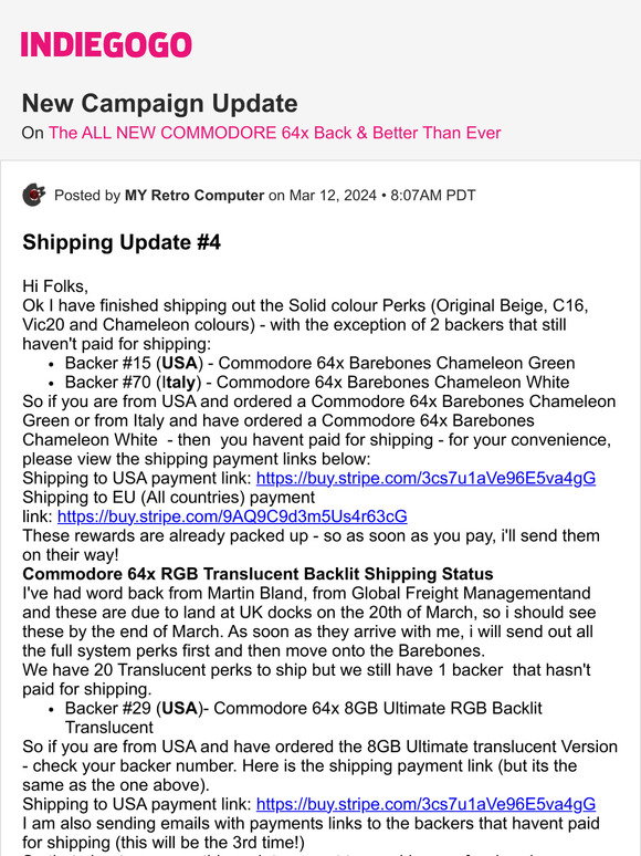 Indiegogo: 📢 Update #39 from The ALL NEW COMMODORE 64x Back & Better ...