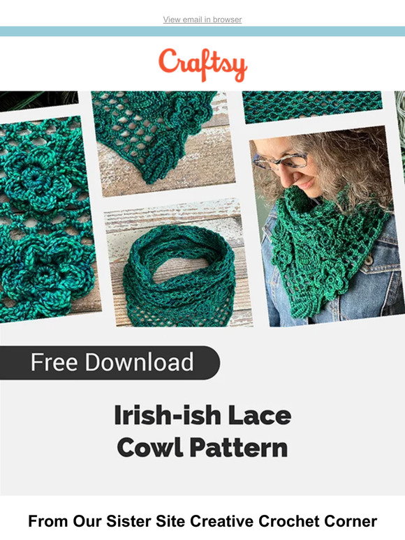 Craftsy: Free Pattern: Irish Lace Cowl for St. Patrick's Day! | Milled