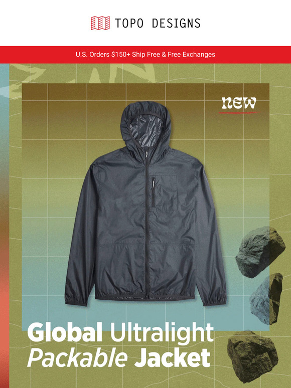Topo Designs: Introducing: The Global Ultralight Packable Jacket | Milled