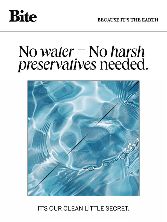 Bite: Why we don't use water. | Milled