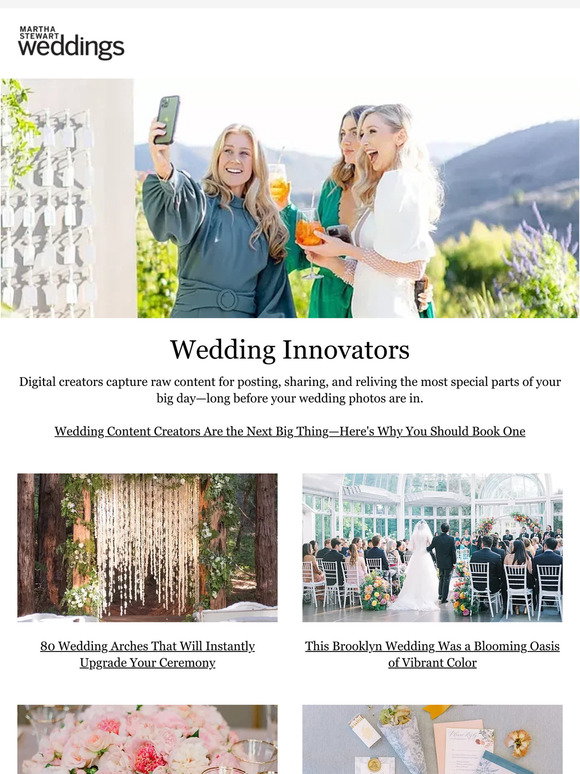 Martha Stewart Weddings: What Is a Wedding Content Creator? | Milled