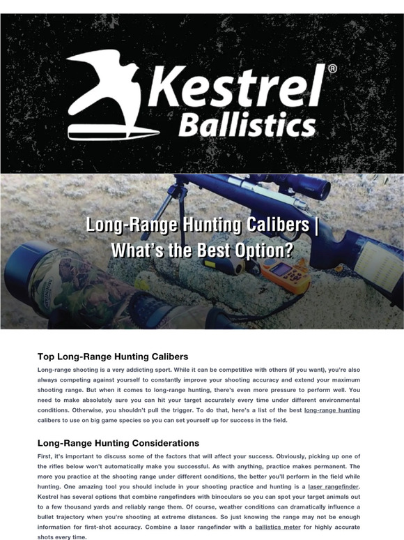 Kestrel Ballistics: Read About Long-Range Hunting Calibers and What’s ...
