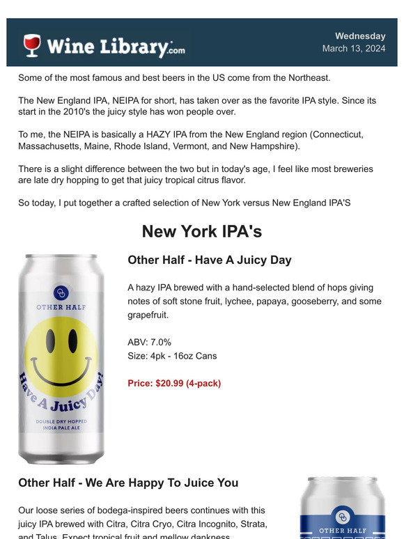 Wine Library: IPA Battle: New York vs New England | Milled