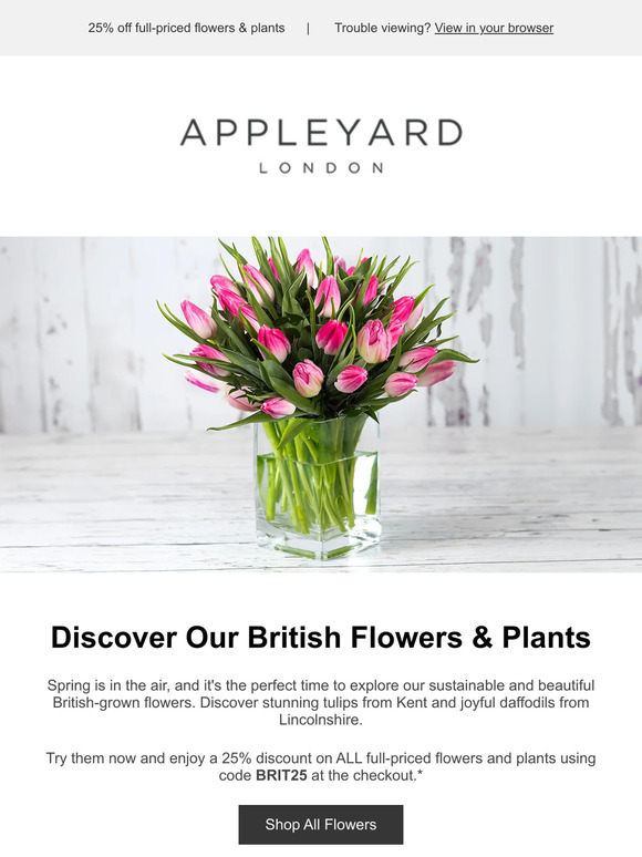 Appleyard Flowers: Explore our British Grown Flowers & Plants | Milled
