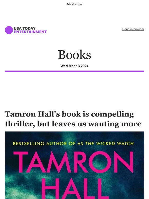 USA TODAY: Books: Tamron Hall's book is compelling thriller, but leaves ...
