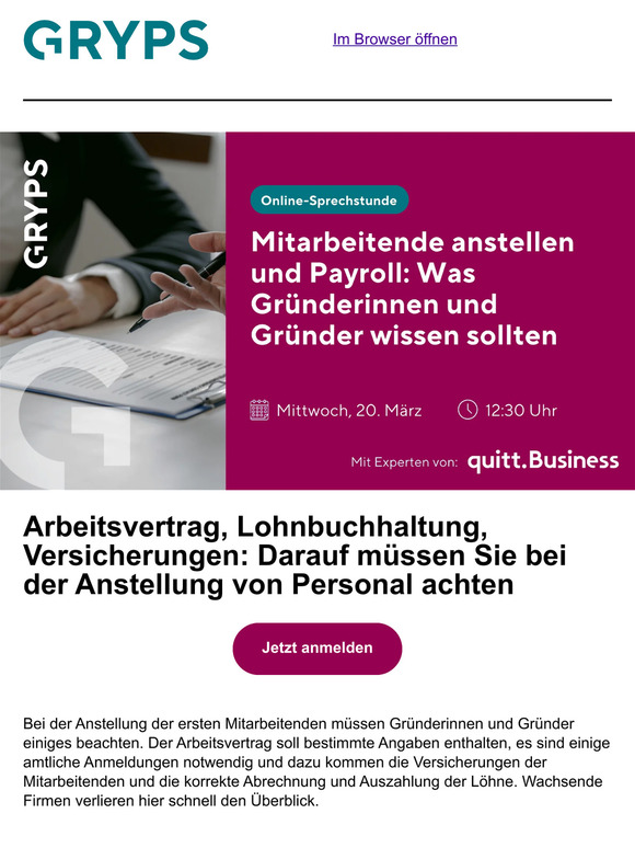 Gryps: Jetzt anmelden: Mitarbeitende anstellen und Payroll – das ...