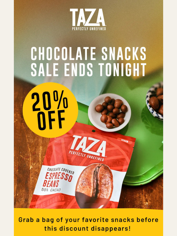 Taza Chocolate: Last Call For 20% Off Chocolate Snacks! | Milled