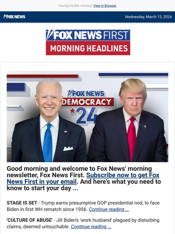 Fox News: First White House rematch since 1956 | Milled