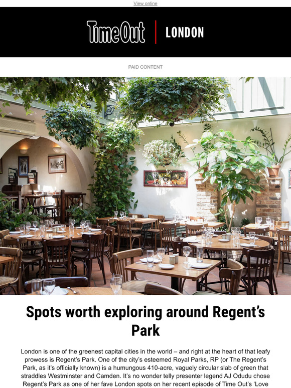 Time Out: Great things to do around Regent’s Park 🌳 | Milled