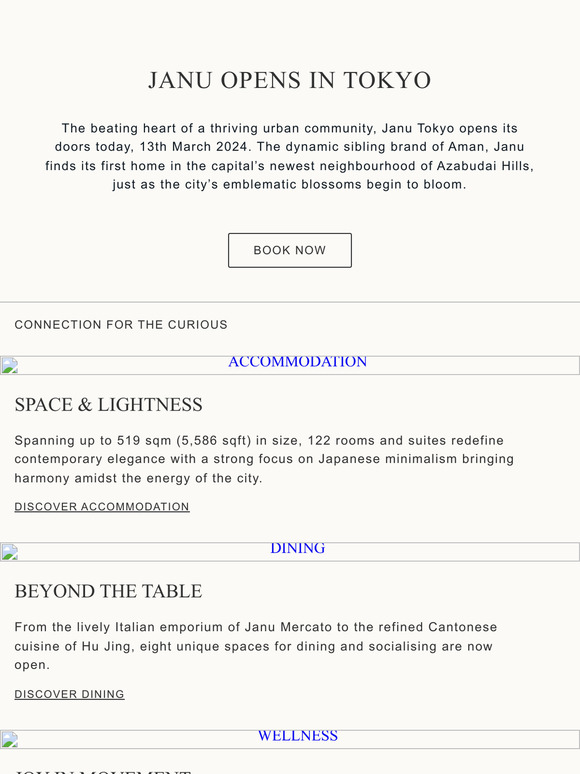 Aman Resorts: Janu Tokyo Opens in Azabudai Hills | Milled