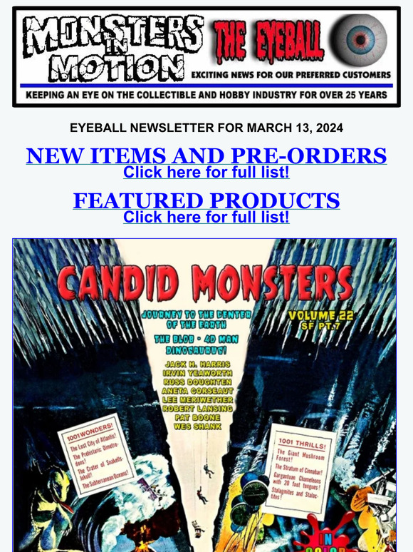 Monsters in Motion: Mummy Lon Chaney Model Kit, New Candid Monsters and ...
