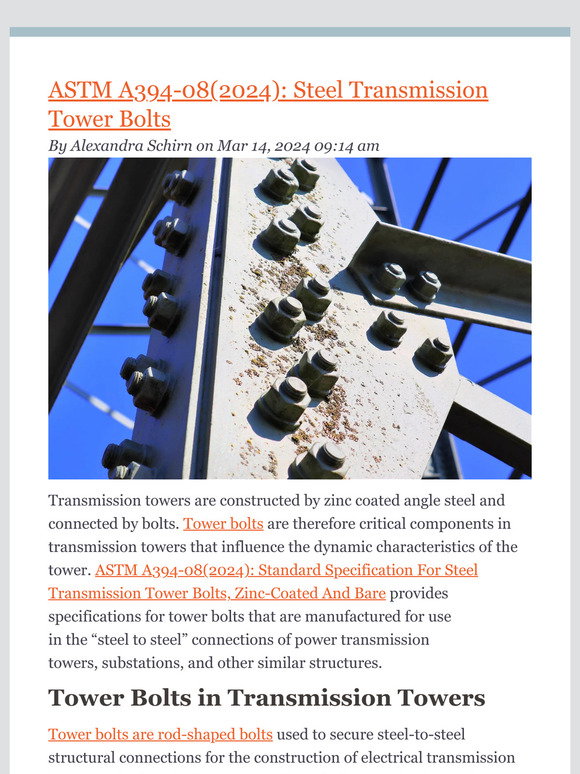 ANSI: New from the ANSI Blog: ASTM A394-08(2024): Steel Transmission ...