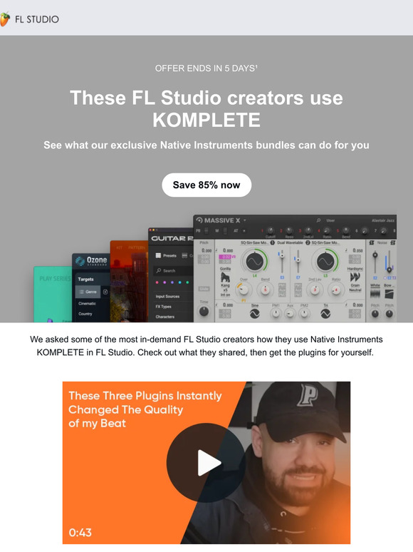 FL Studio: 85% off: Watch FL Studio creators using Native Instruments ...