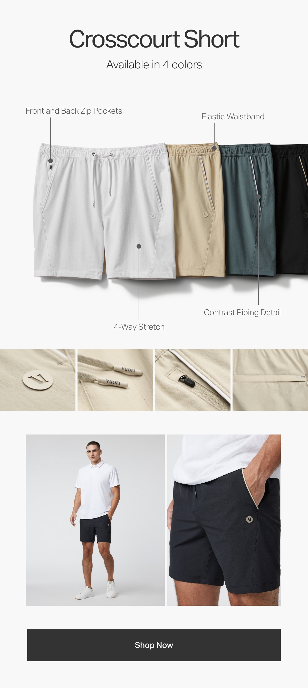Vuori: Introducing the Crosscourt Short | Milled
