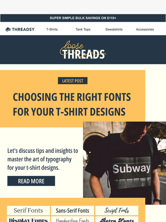 Threadsy: Which font is right for your t-shirt designs? | Milled