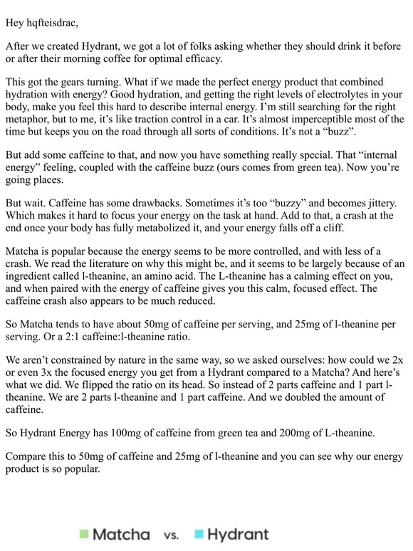 Hydrant: Our Energy formula is not like the rest! | Milled