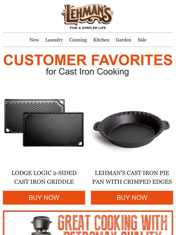 Lehman's: Customer Favorites for Cast Iron Cooking 🍳 | Milled