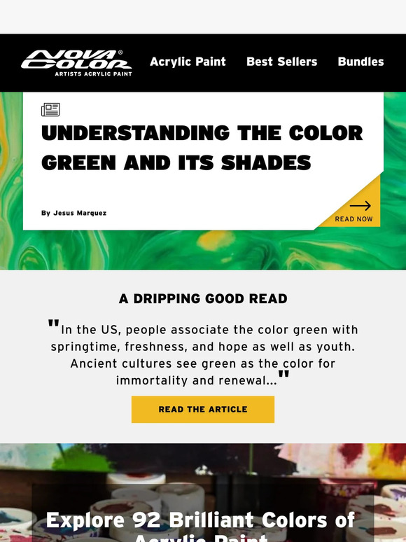 Nova Color Artists Acrylic Paint: 💚 The Fascinating Story of Green | Milled