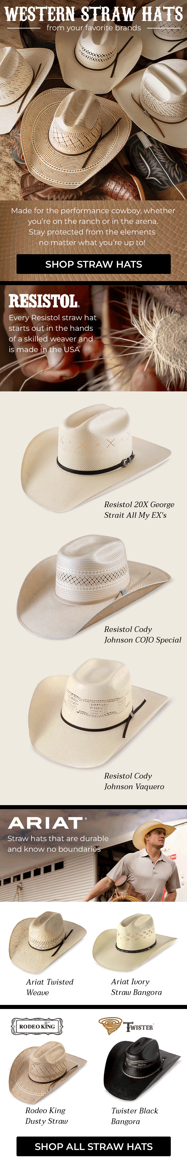 Rod's Western Palace: Essential Western Straw Hats: Shop your favorite ...