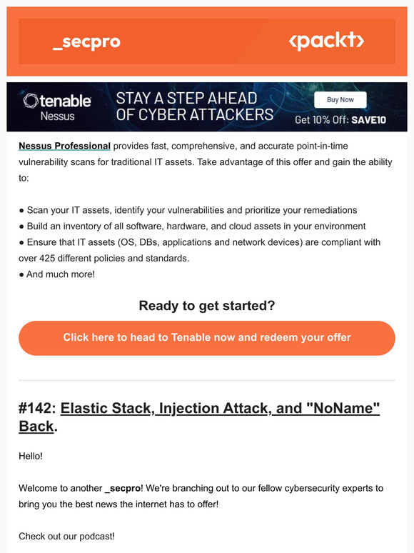 Packt: #142: Elastic Stack, Injection Attack, and "NoName" Back. | Milled