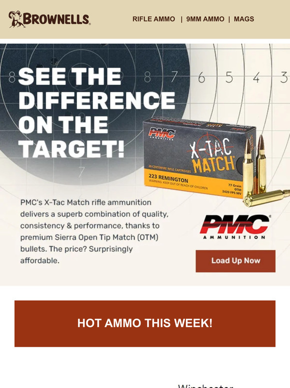 Brownells: Shop X-Tac Match - The difference is the bullet! | Milled