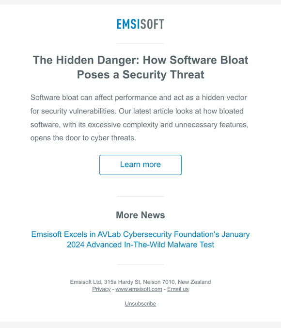Emsisoft Limited: The Hidden Danger: How Software Bloat Poses a ...