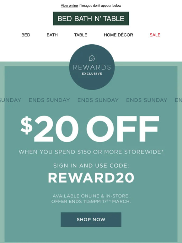 Bed Bath N' Table: Your $20 Expires Tomorrow 💸 Easter Now 40% Off | Milled