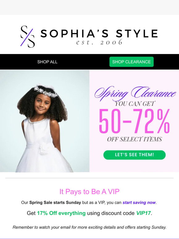 Sophia's Style Boutique: VIP Access to our Spring Sale. ☘️ Discount ...
