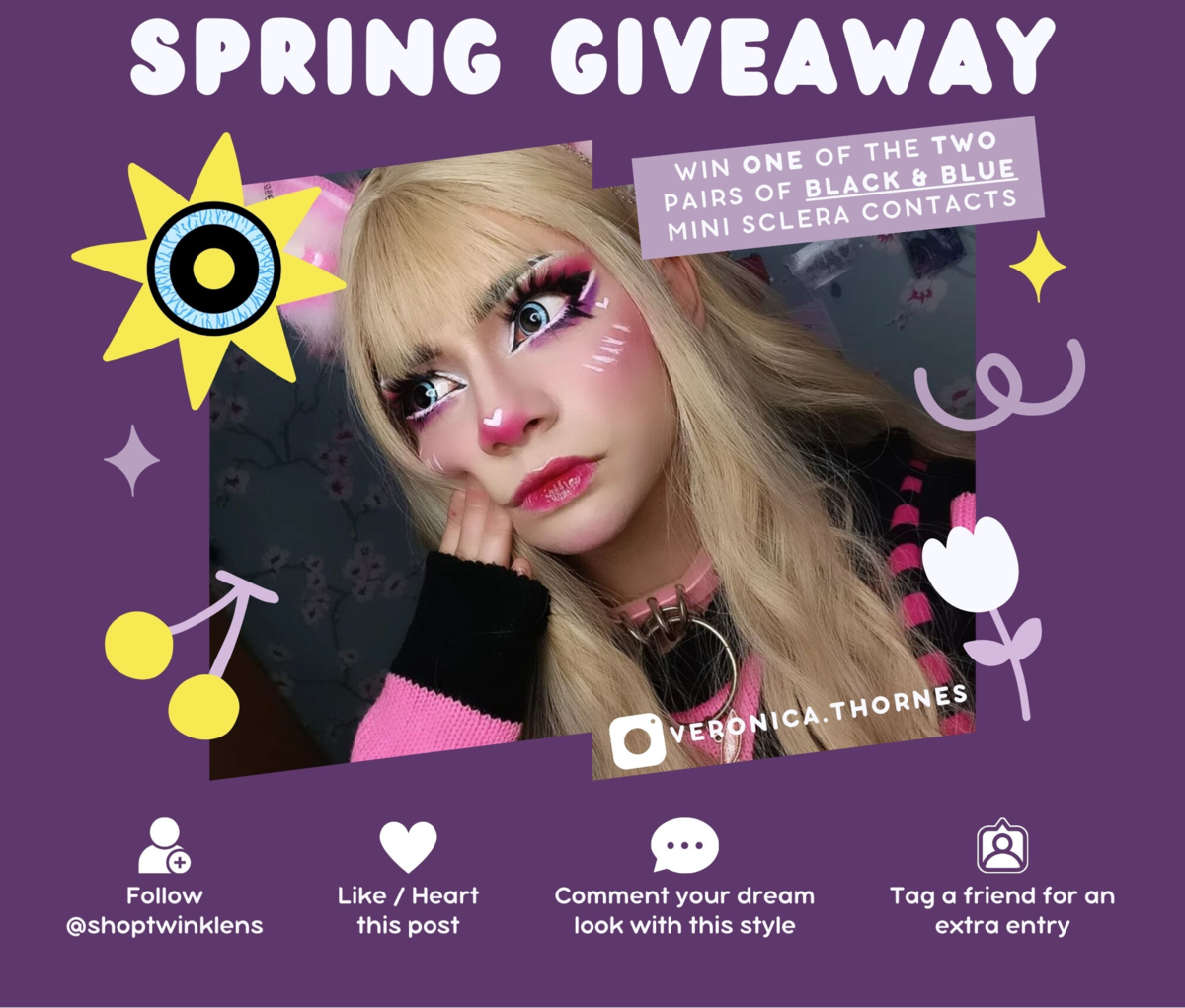 Twinklens: 🎁 NEW GIVEAWAY! 17.0mm Black & Blue Mini Sclera Contacts ...