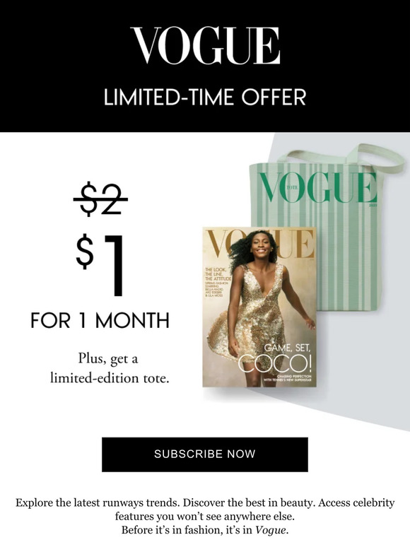 Vogue: You deserve something new! Get a limited-edition tote | Milled
